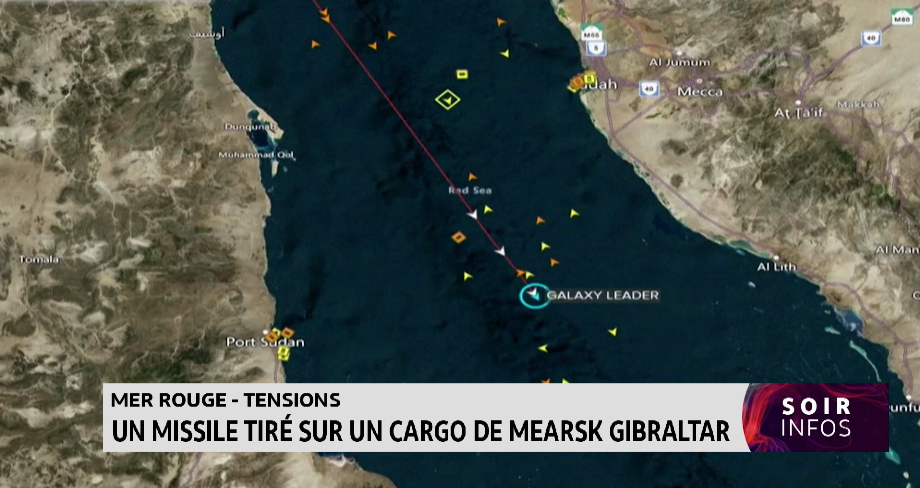 Vidéo : Mer rouge-tensions : un missile tiré sur un cargo de Mearsk ...